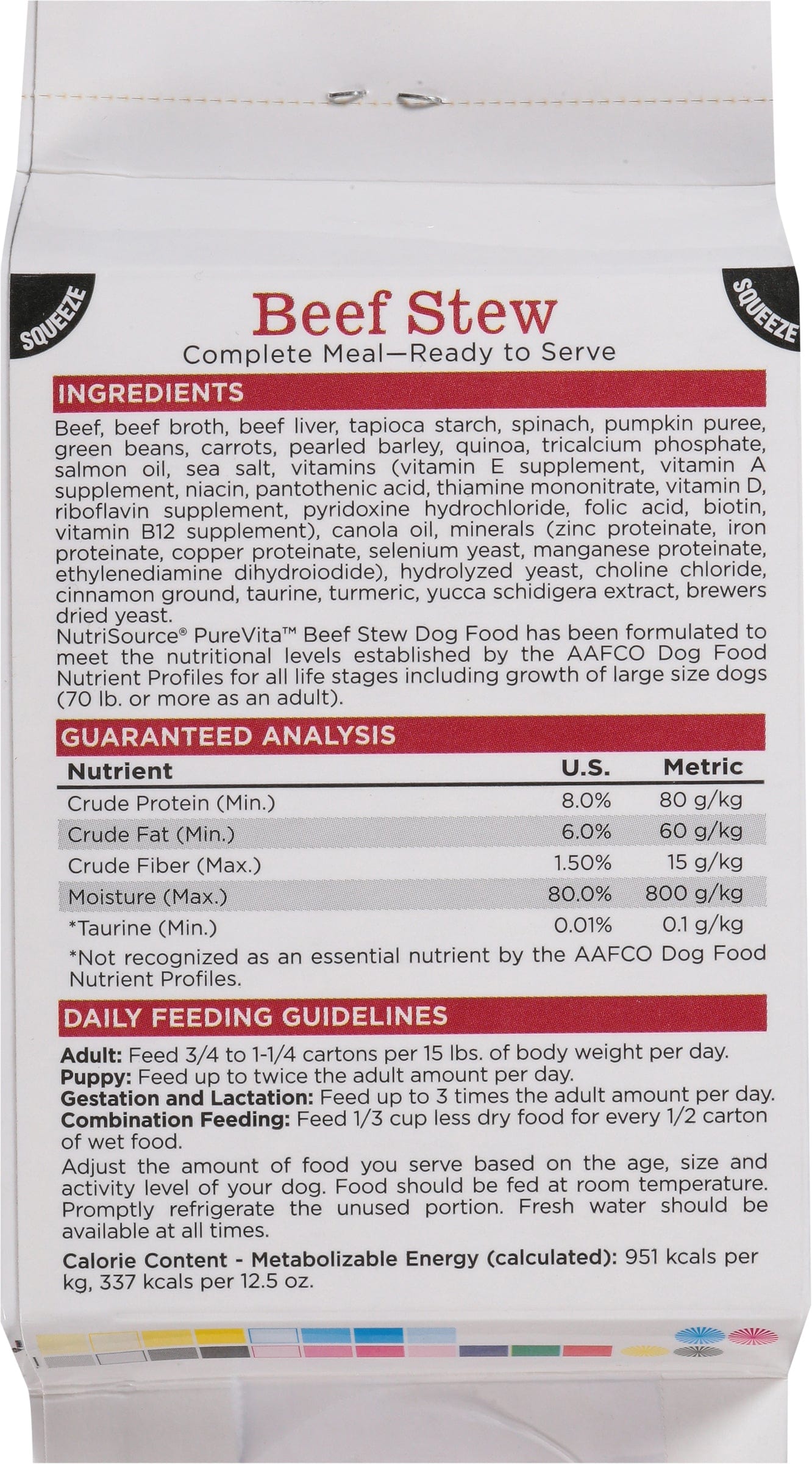 NutriSource PureVita Limited Ingredient Beef Stew Dog Wet Food