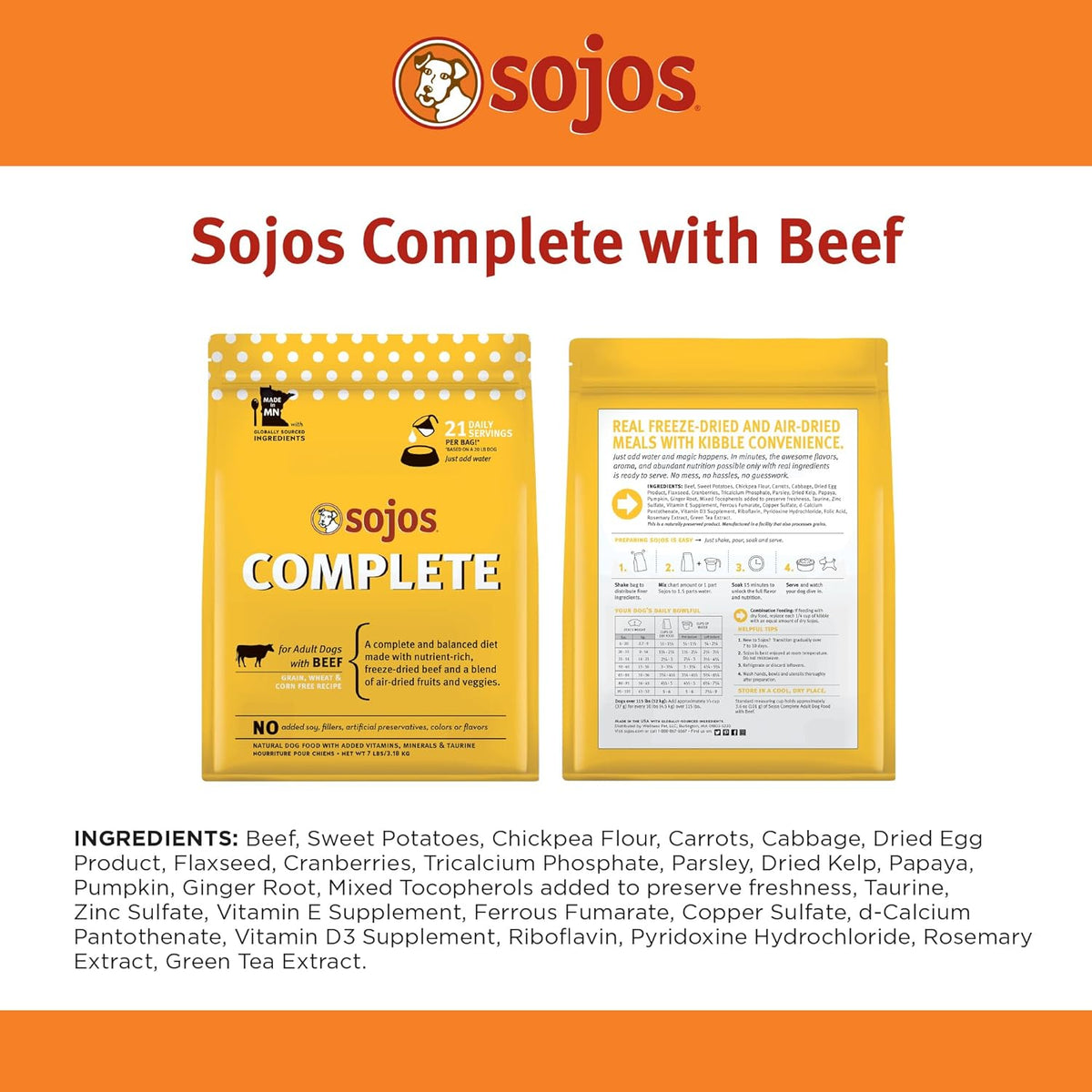 Sojos Complete Beef Dog Food Mix