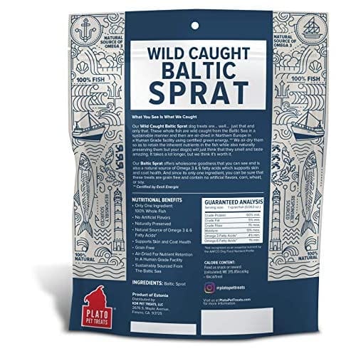 Plato Wild Caught Baltic Sprat Fish Treat for Dogs