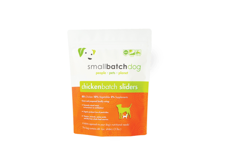 SmallBatch Raw Frozen Chicken Sliders for Dogs